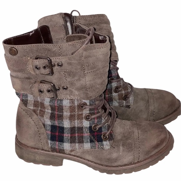 Roxy | Shoes | Roxy Womens Emery Brown Combat Boots | Poshmark